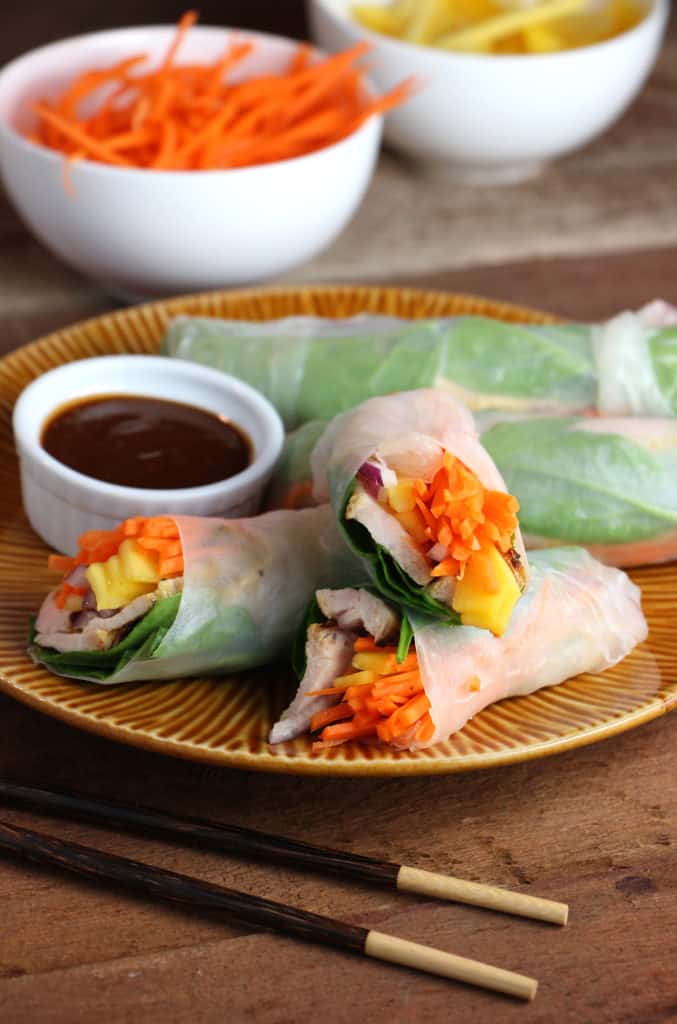 Summer Fresh Rolls with Hoisin Peanut Dipping Sauce - Eat In Eat Out